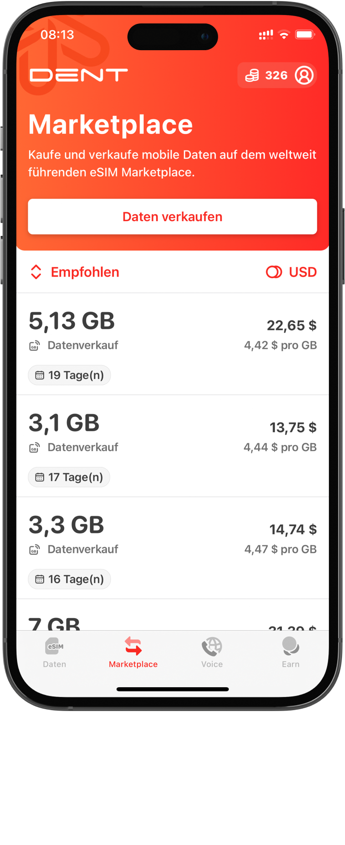 DENT - iPhone eSIM Data